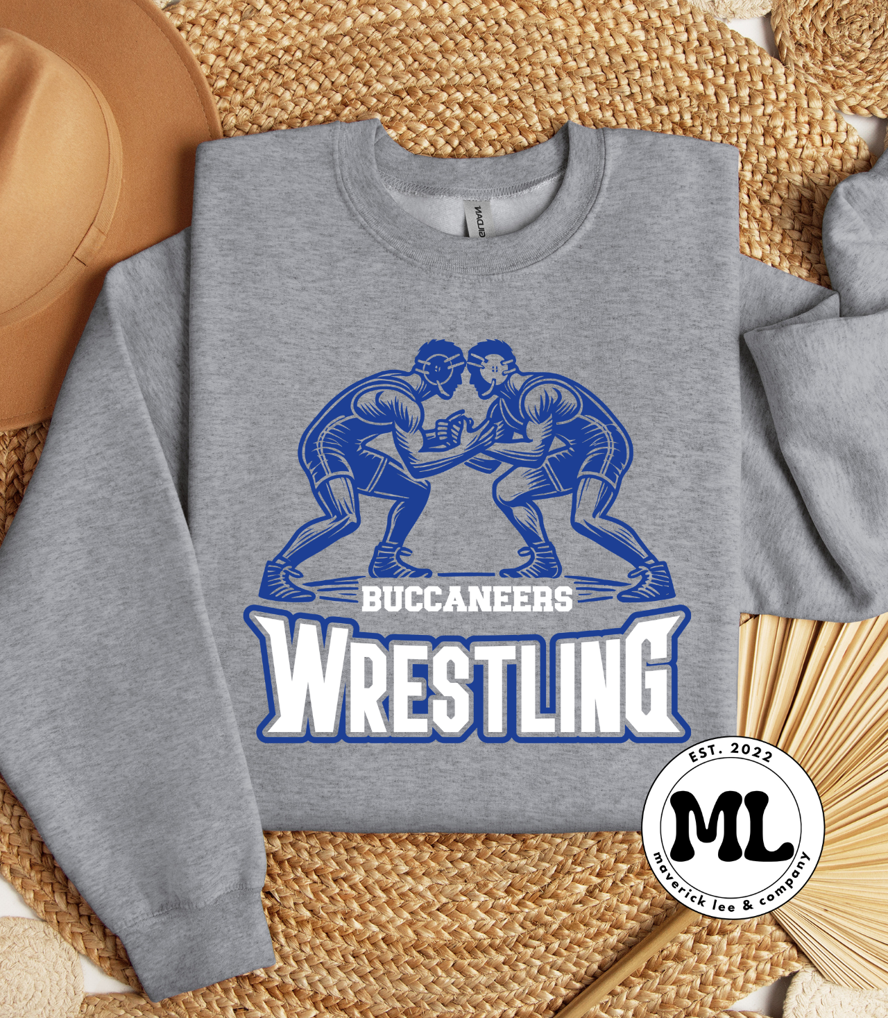 Buccaneers wrestling – rocker outlined – Maverick Lee and Company