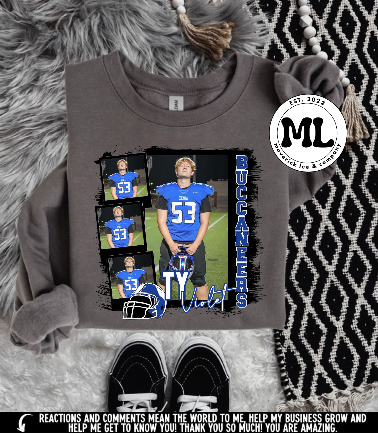 Custom photo football buccaneers – Maverick Lee and Company